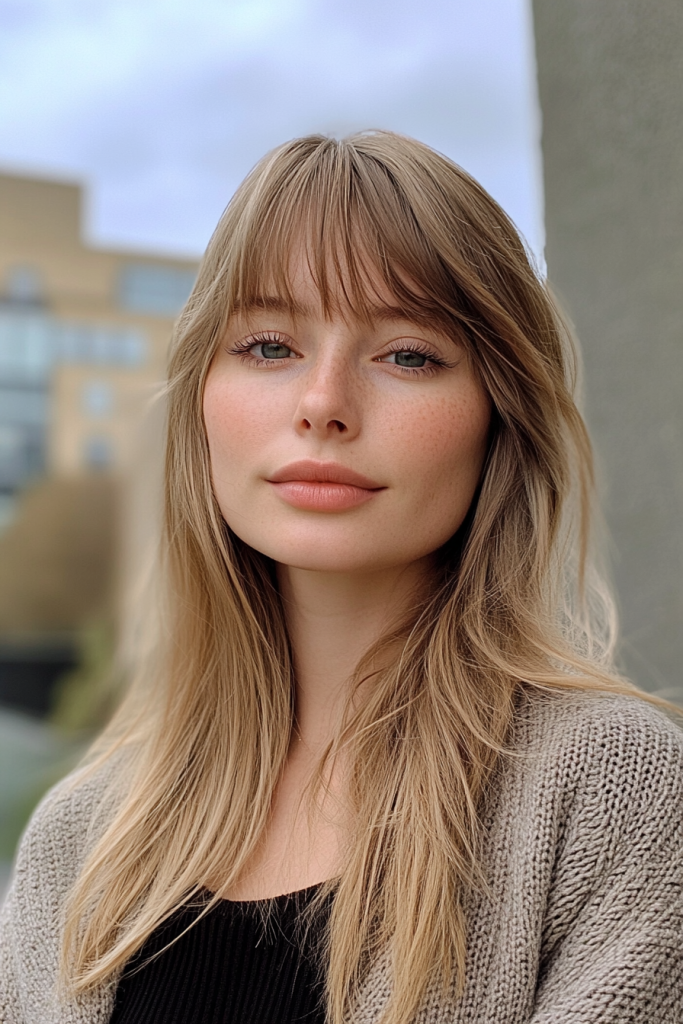 Get Inspired: 19 Stunning Shoulder-Length Hairstyles with Curtain Bangs